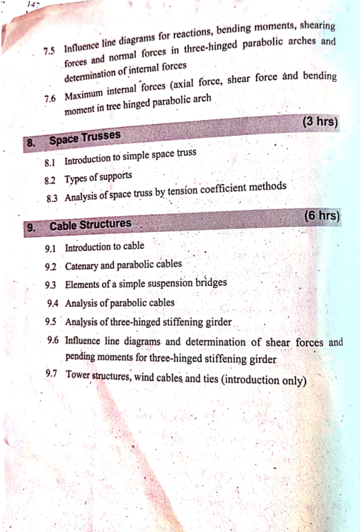 Syllabus of Structural Analysis - I subject from PU - padxu.com